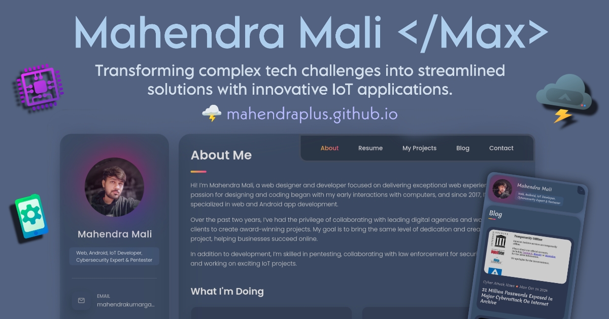 Mahendra Mali - Max | Portfolio & Projects